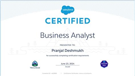 Pranjal Deshmukh On Linkedin Salesforce Businessanalyst Certification Continuouslearning