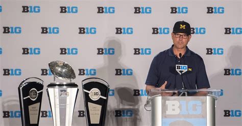 Video Jim Harbaugh Speaks At Big Ten Media Day Maize N Brew