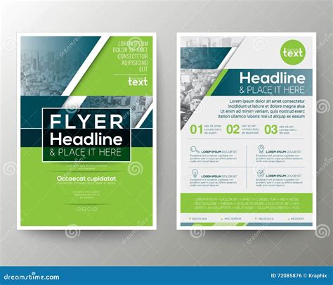 Green And Blue Geometric Poster Brochure Flyer Design Layout Stock
