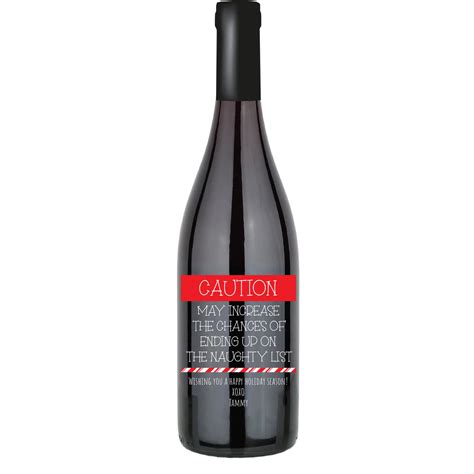Caution Naughty List Custom Wine Bottle Iconic Cellars