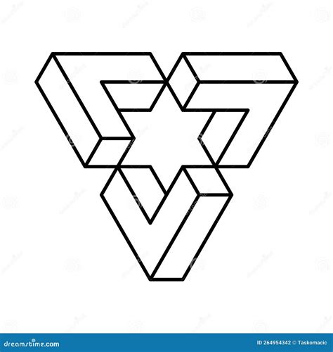 Impossible Linear Triangle Penrose Shape Esher Geometric Object Optical Illusion Visual