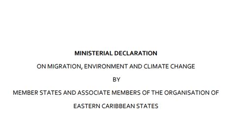 Ministerial Declaration On Migration Environment And Climate