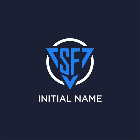 Sf Monogram Logo With Triangle Shape And Circle Design Elements