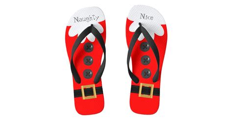Red Christmas In July Custom Festive Flip Flops Zazzle