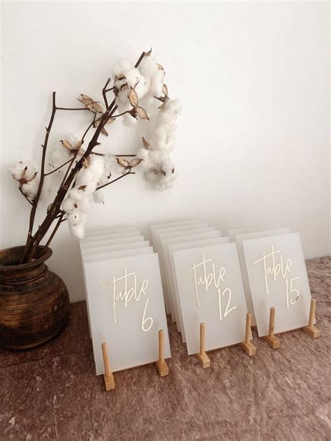 Acrylic Table Numbers Frosted Rose Gold Clear White Black Acrylic