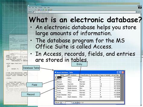 Electronic Databases Of at Edward Varley blog