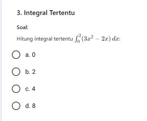 3 Integral Tertentu Soal Hitung integral | StudyX