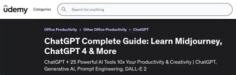 Udemy ChatGPT Complete Guide Courses Online Masterclass