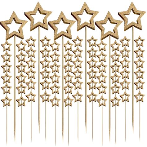 Fruit Cake Bamboo Stick Wooden Coffee Stir Sticks Drink Picks 100 Pcs