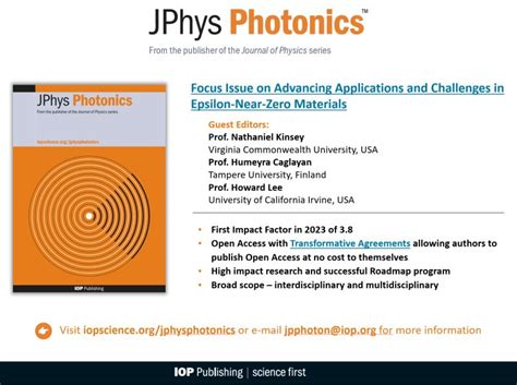 Howard Lee On Linkedin Focused Issue On Epsilon Near Zero Enz Optics
