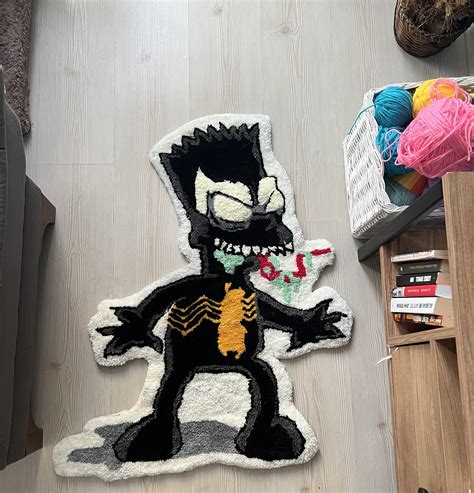 Custom Simpson Bart Tufted Rug Simpsons 100 Handmade Etsy