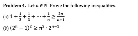 Solved Problem 4 Let N∈n Prove The Following Inequalities