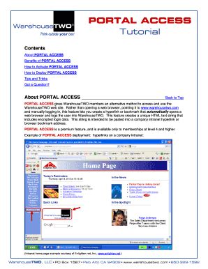 Fillable Online PORTAL ACCESS Tutorial Contents About PORTAL ACCESS