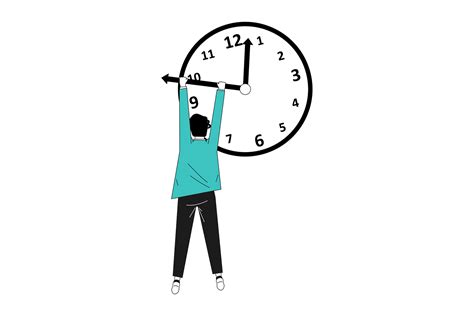 Man Trying Stop Time Boy Holding Clock Graphic By Ladadikart