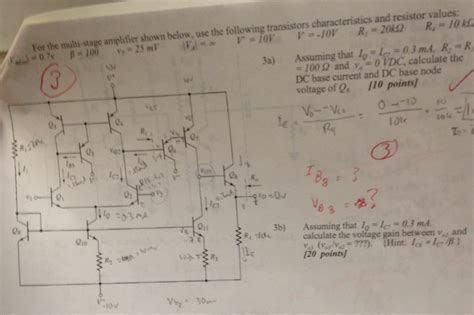 For The Multi Stage Amplifier Shown Below Use The