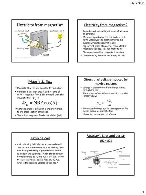 Electricity From Magnetism In Physics Lecture Slides Phy 101 Docsity