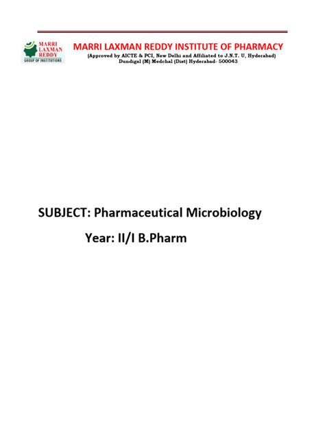 Pharmaceutical Microbiology Lab Manual Pdf