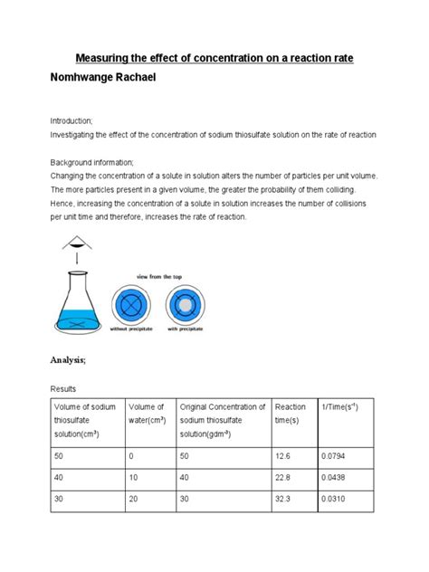Chemistry Lab Report Pdf Reaction Rate Chemical Reactions