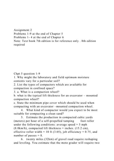 Assignment 2problems 1 9 At The End Of Chapter 5problems 1docx Free Download