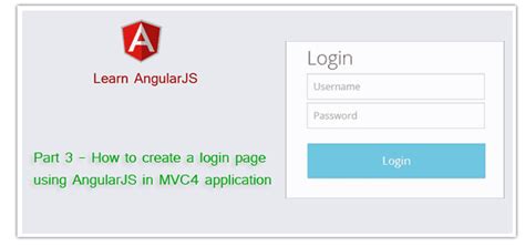 Part How To Create A Login Page Using Angularjs In Mvc Application