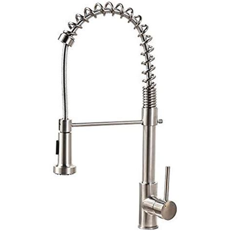 VAPSINT High Arc Single Handle Brushed Nickel Kitchen Faucet With Pull