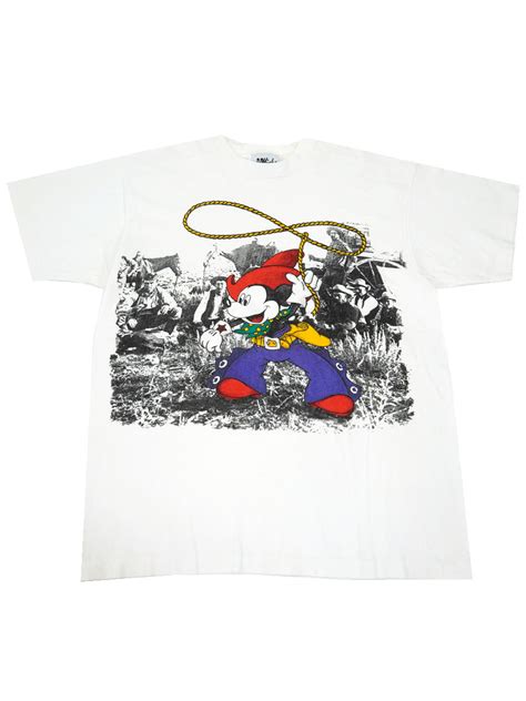 90s Mickey ミッキーマウス 大判プリントtシャツ ホワイト 実寸l位 すべての商品 Berberjin