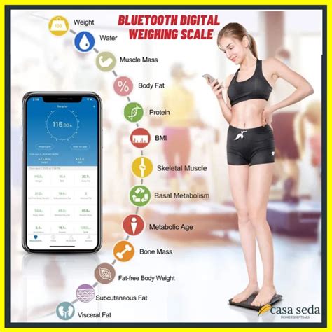 Casa Seda Smart Bluetooth Digital Weighing Scale Electronic Scale Home APP Body Fat Measurement
