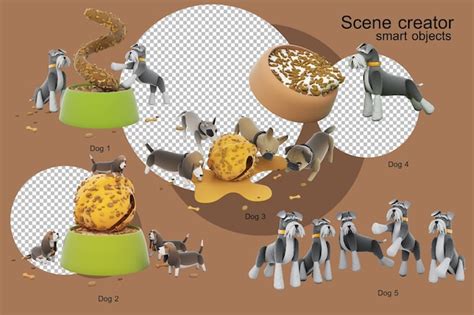 Animaux Mignons Dans Différentes Poses Psd Premium