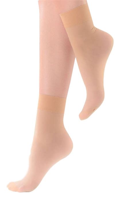 Pretty Polly Natural 8 Denier Ankle Highs 2pp Evx9