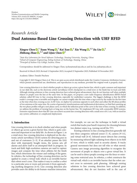 Pdf Dual Antenna Based Line Crossing Detection With Uhf Rfid