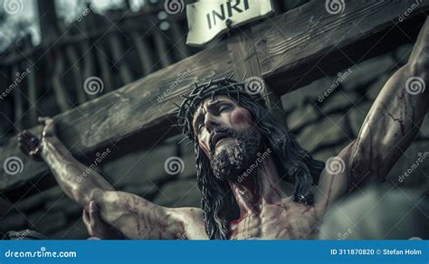 Documentary Image Style Of The Crucifixion Scene On Calvary. Capture ...