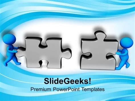 3d man assembling business puzzle powerpoint templates ppt backgrounds