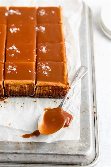 Salted Caramel Pumpkin Cheesecake Bars Broma Bakery