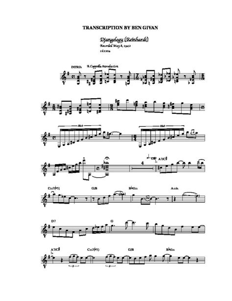 Reinhardt Django Djangology Classical Guitar Library Classical Guitar Sheet Music