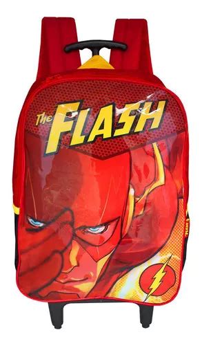 Mochila Escolar Rodinhas The Flash Dc Comics Luxcel Rojo Mercadolibre