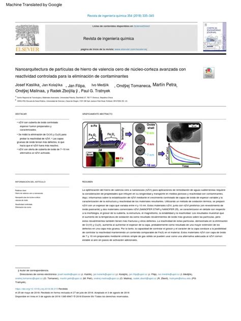 Kašlík Et Al 2018 Nanoarchitecture Of Advanced Core Shell Zero Valent Iron Particles With