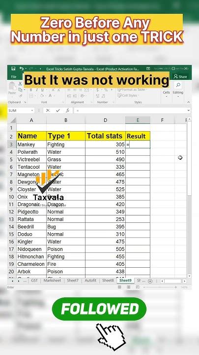 Ms Excel Tricks And Tips Zero Before Numbers Excel Exceltips Exceltrickstaxvala Youtube