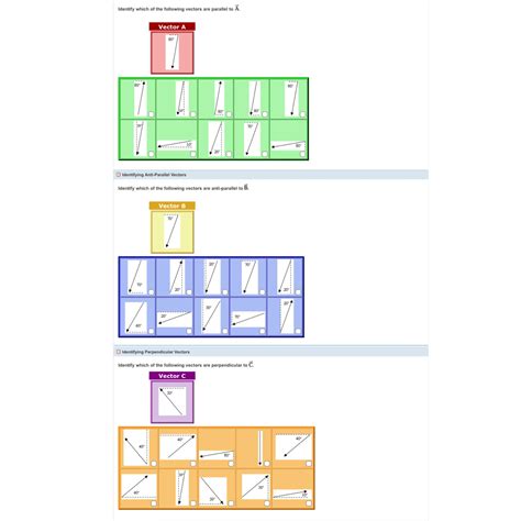 Solved Identify Which Of The Following Vectors Are Chegg Com