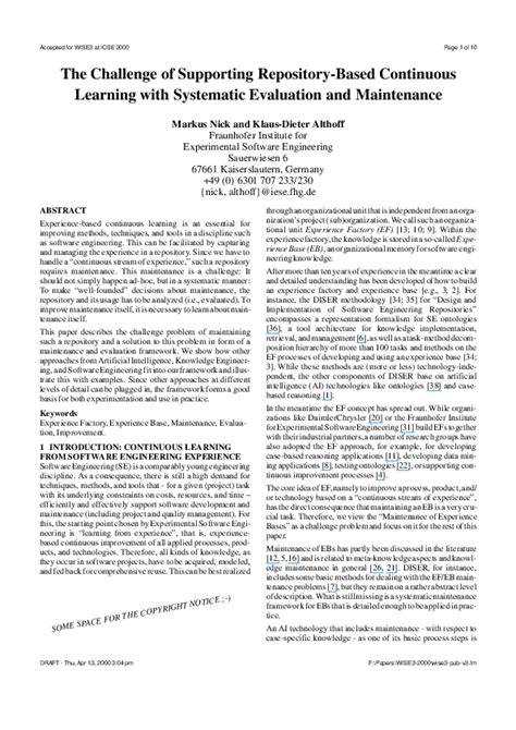 Pdf The Challenge Of Supporting Repository Based Continuous Learning