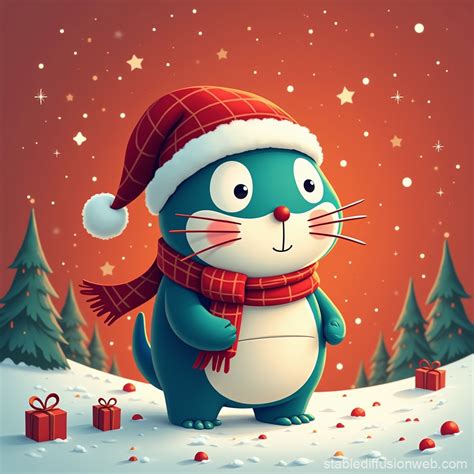 Doraemon Christmas Prompts Stable Diffusion Online