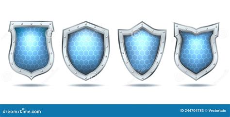 Defender With Shield And Sword Reflects Attack Royalty Free