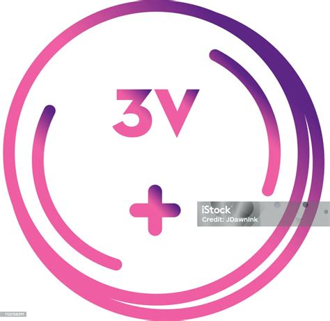 배터리 3 볼트의 Cr2032 리튬 배터리 평면 간단한 개요 라인 아트 디자인 아이콘 그라데이션에 대한 스톡 벡터 아트 및 기타 이미지 그라데이션 다중 색상 단순함