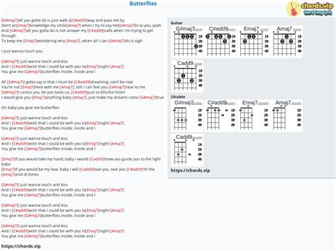 Chord Butterflies Tab Song Lyric Sheet Guitar Ukulele Chordsvip