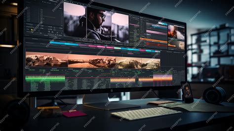 Premium Ai Image Profesional Video Editing Timeline Video Editing Concept