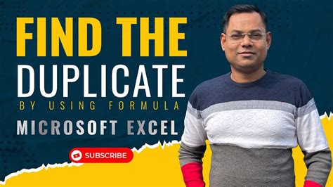 Find The Duplicate By Using Formula In Microsoft Excel Youtube