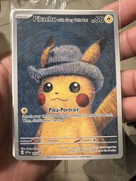 Mavin Pikachu With Grey Felt Hat Promo Card Pokemon X Van Gogh
