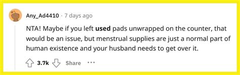 This Husband Told His Wife To Hide Her Menstrual Pads