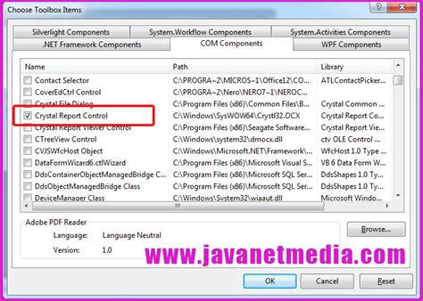 Cara Memunculkan Crystal Report Control Pada Vb Net Java Media Kita
