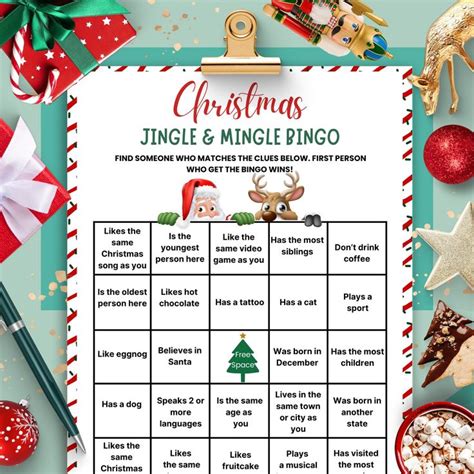 Jingle Mingle Bingo Christmas Games Office Christmas Party Games