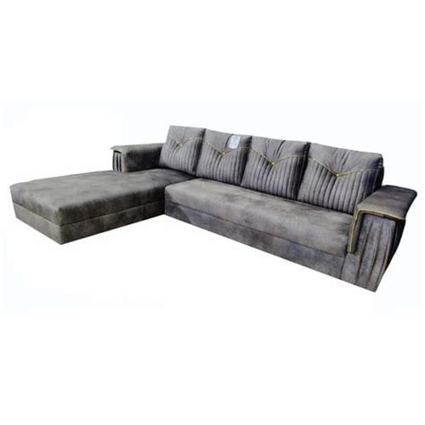 Seater Wooden Grey Velvet L Shape Sofa Set With Lounger At Rs Set In Nashik